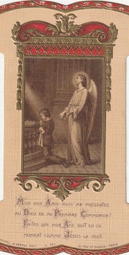 F167 Ancienne image pieuse gaufré MUREL DE GERVAL Mon bon ange vousme ...