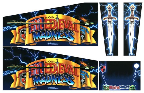 Pinball Medieval Madness - Cabinet Decals Set | eBay
