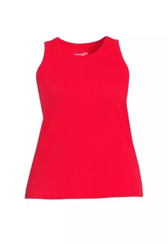 Terra & Sky Women's Red High Neck Soft Rib Tank Top Shirt 3X (24W-26W ...