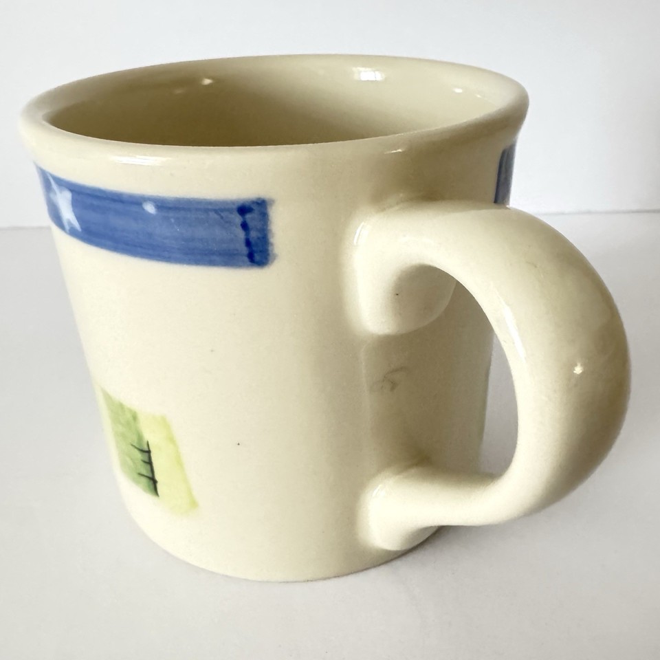 Hartstone Minimalist Line-Art Snowman Face Mug Cream Blue Stars Green ...