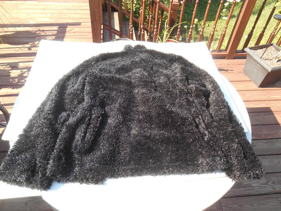 Vintage 90s Donna Black FAUX FUR SHAGGY SHERPA GLAM FURRY RAVE COAT ...