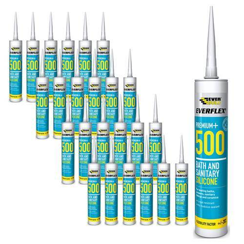 25X EVERFLEX 500 BATH AND SANITARY SILICONE EVERBUILD SEALANT ANTI ...