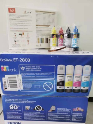 New Epson Ecotank Printer ET-2803 ET-2800 with Free Sublimation ink and ...