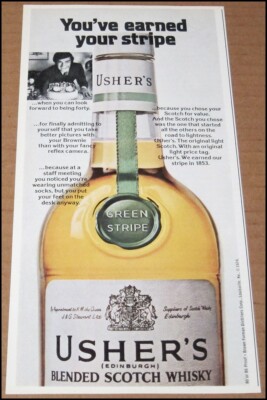 1975 Usher's Green Stripe Scotch Whisky Print Ad Advertisement Clipping ...