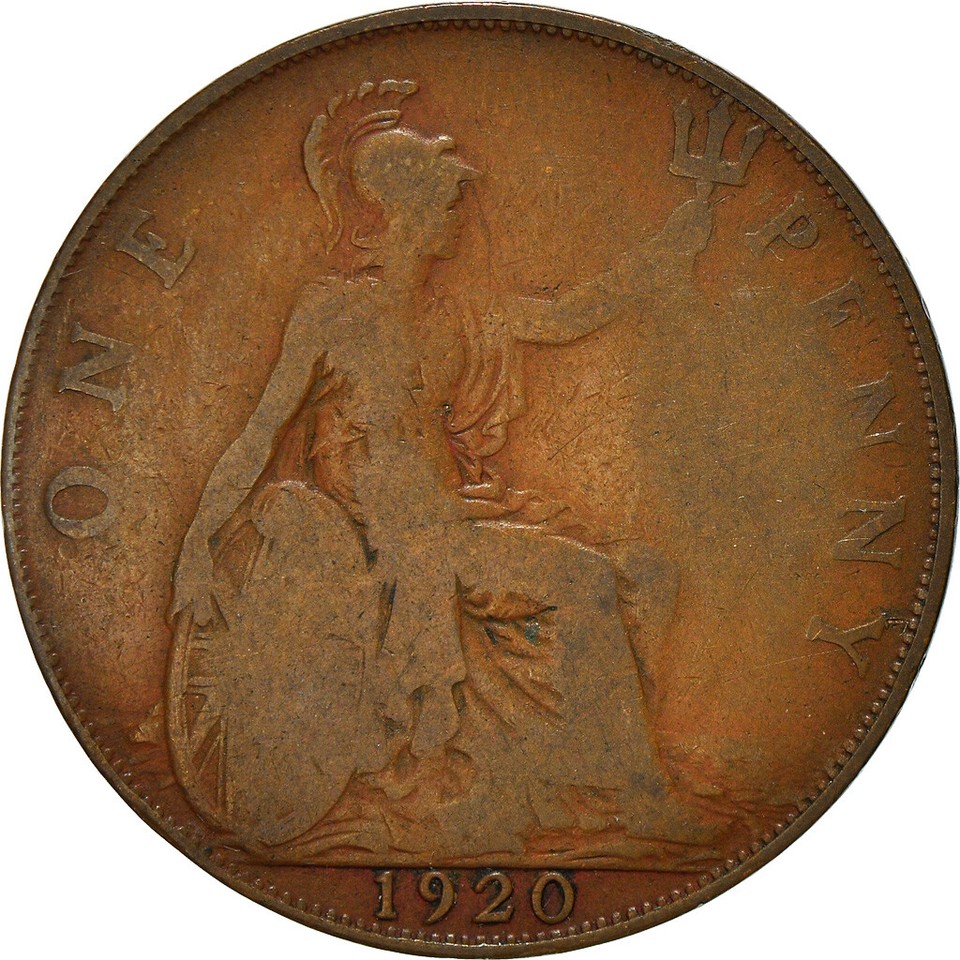 [#952145] Coin, Great Britain, George V, Penny, 1920, F(12-15), Bronze ...
