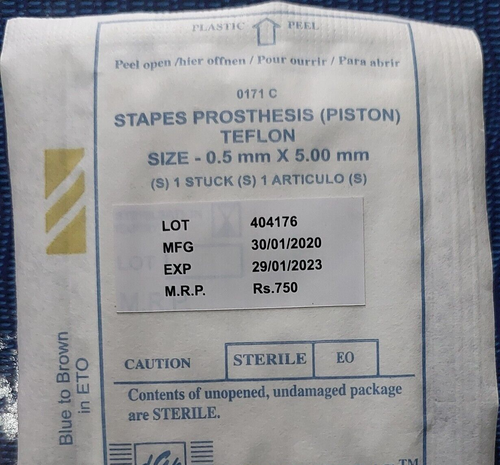 Stapes Piston Teflon Size 0.5mm x 5.00mm Ear Surgery | eBay