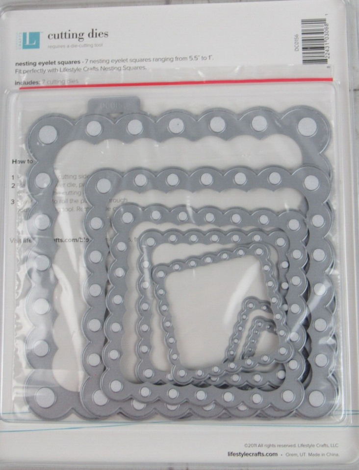 QuicKutz/Lifestyle Crafts Nesting Eyelet Squares 7 cutting dies DC0156 | eBay