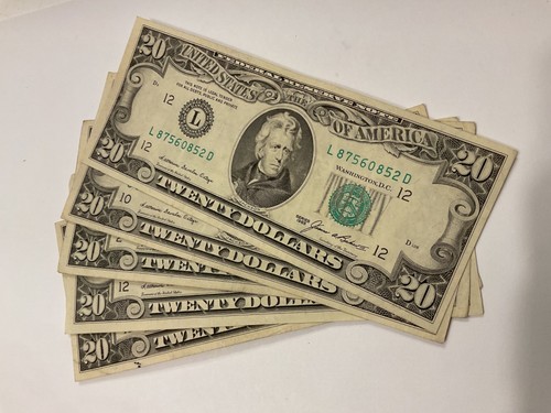 (5) 1981-1993 $20 Twenty Dollar Bill Bills Random Years But GOOD ...