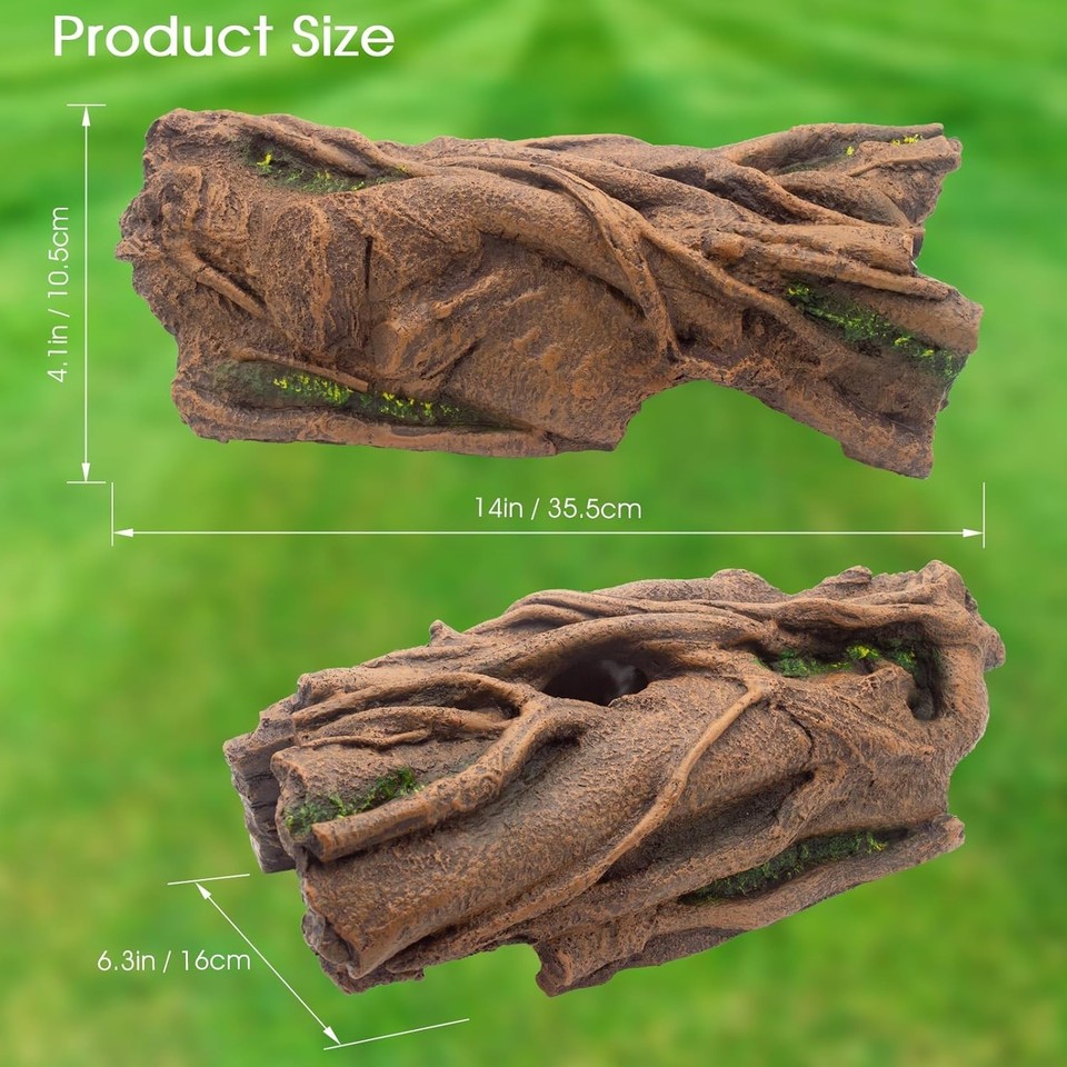 Lizard Snake or Reptile Hide, Large Hollow Log Snake Hideout for Ball ...