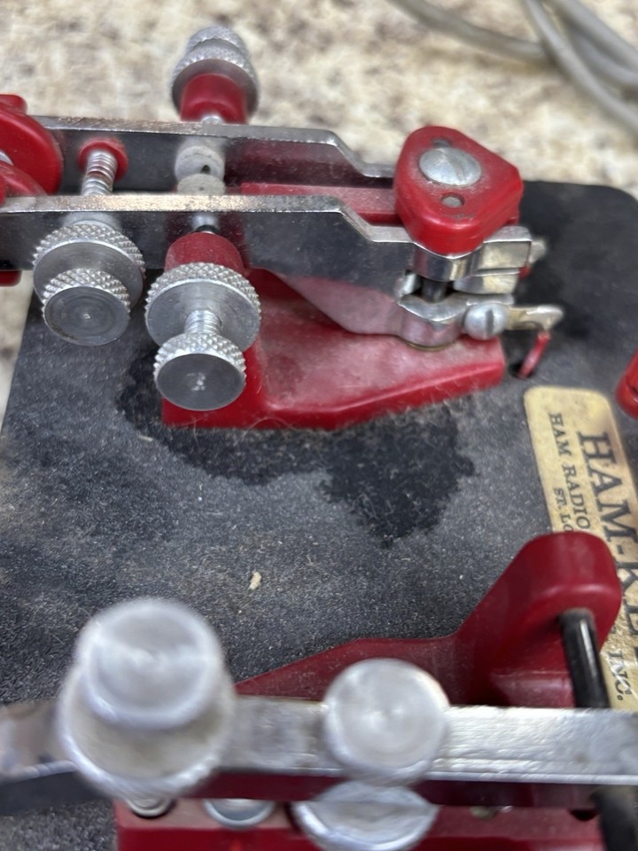 Ham-Key Vintage Ham Radio Iambic Straight Double Telegraph Key + Cable ...