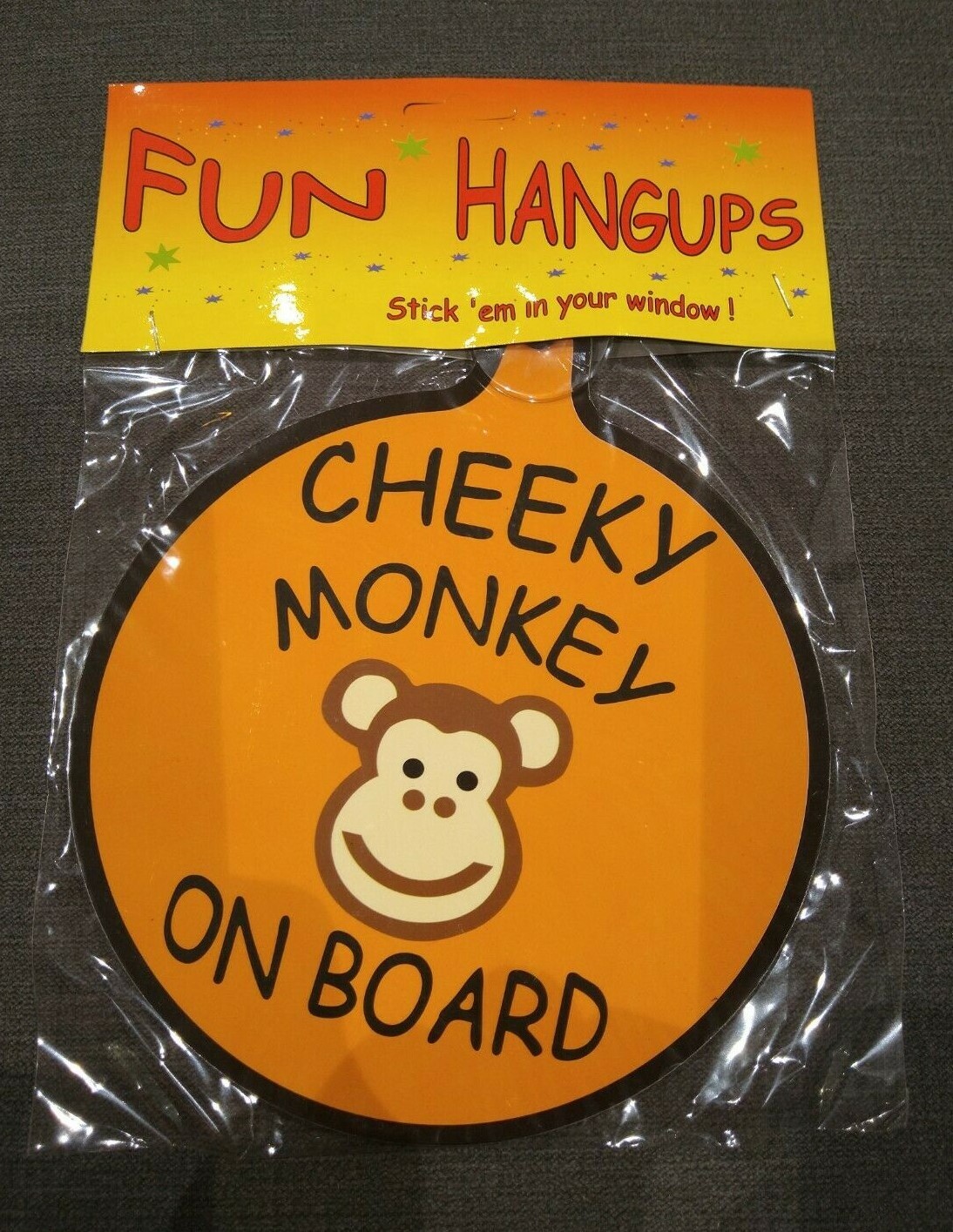 Cheeky Monkey On Board Car Window Sign With Sucker Novelty Fun Gift ...