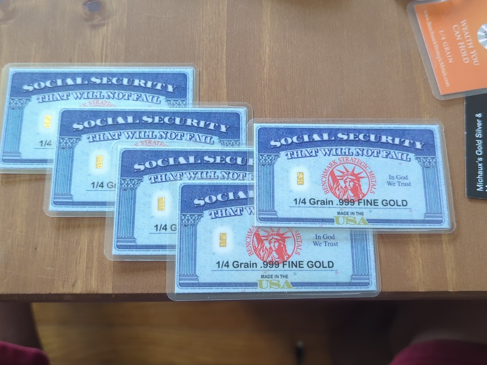 5 X 1/4 Grain .999 Fine Gold "Social Security That Will Not Fail" | eBay