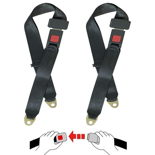 2Pack Universal Lap Seat Belt 2 Point Adjustable Retractable Car Single ...