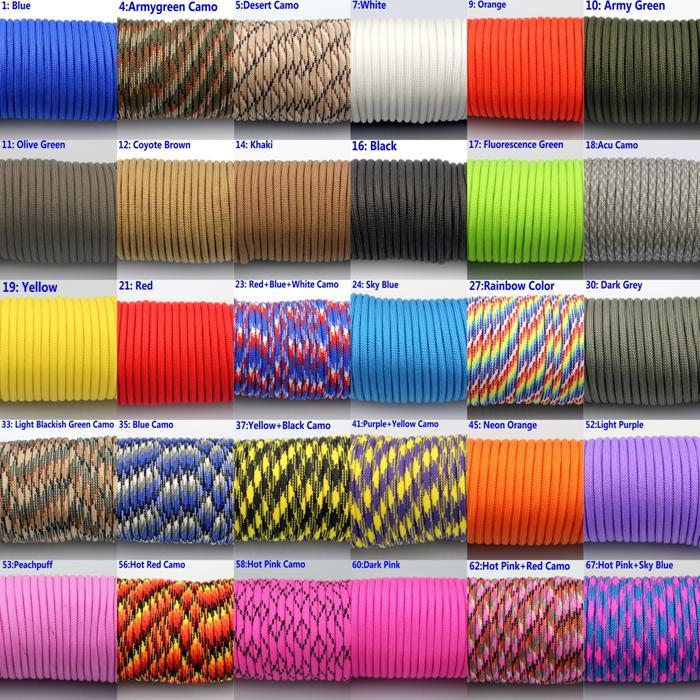 25/50/100FT Parachute Cord 550 Paracord 7 Core Strand Outdoor Camping ...