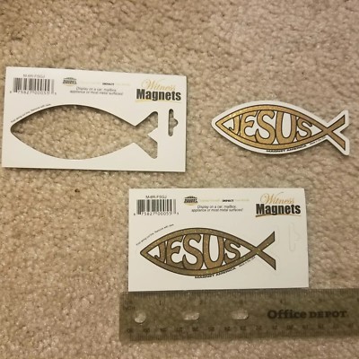 Gold Jesus Fish Magnet. Christian magnet. Car magnet. | eBay