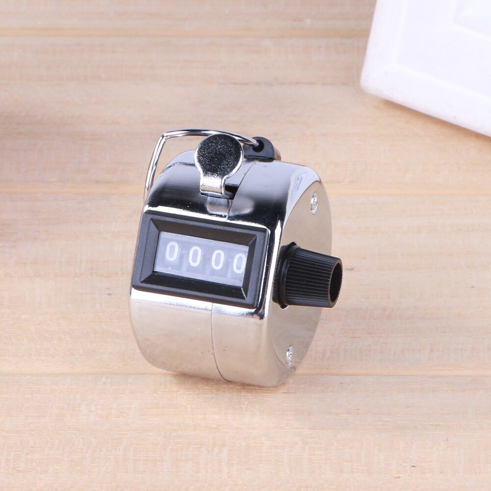 4 Digit Mechanical Tally Counter with Metal Lap Hand Held Clicker for ...