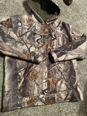 True Timber Camo Sherpa Hooded Sweater Men Large Cabelas Hunting Gear ...