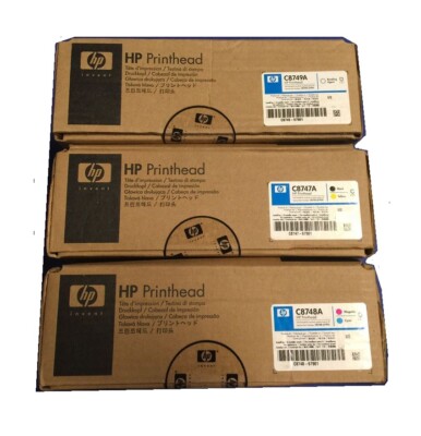 3 X HP Printer Head Set CM8050 CM8060 MFP Color / C8747A C8748A C8749A ...