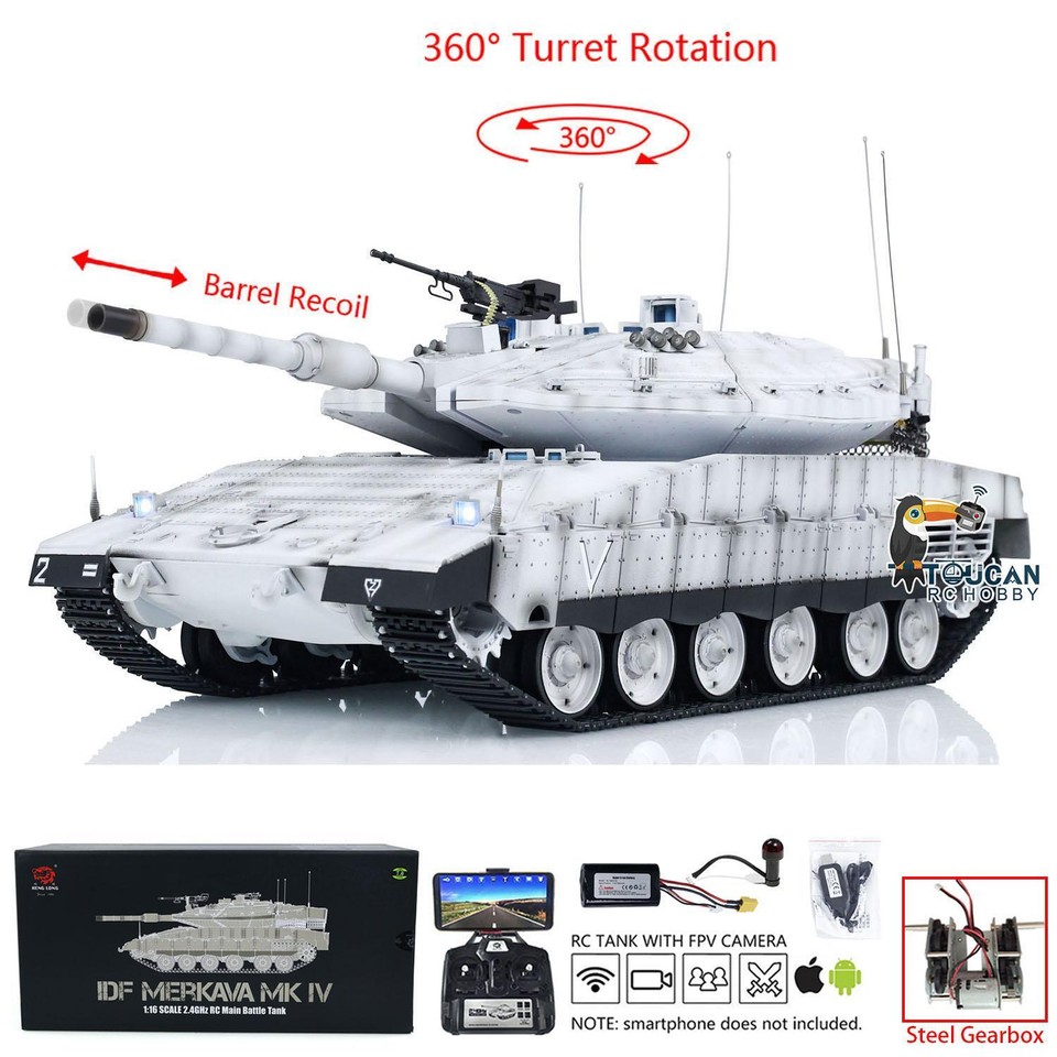 Heng Long 1/16 RC Tanks 3958 IDF Merkava MK IV Smoke Metal Gearbox FPV ...