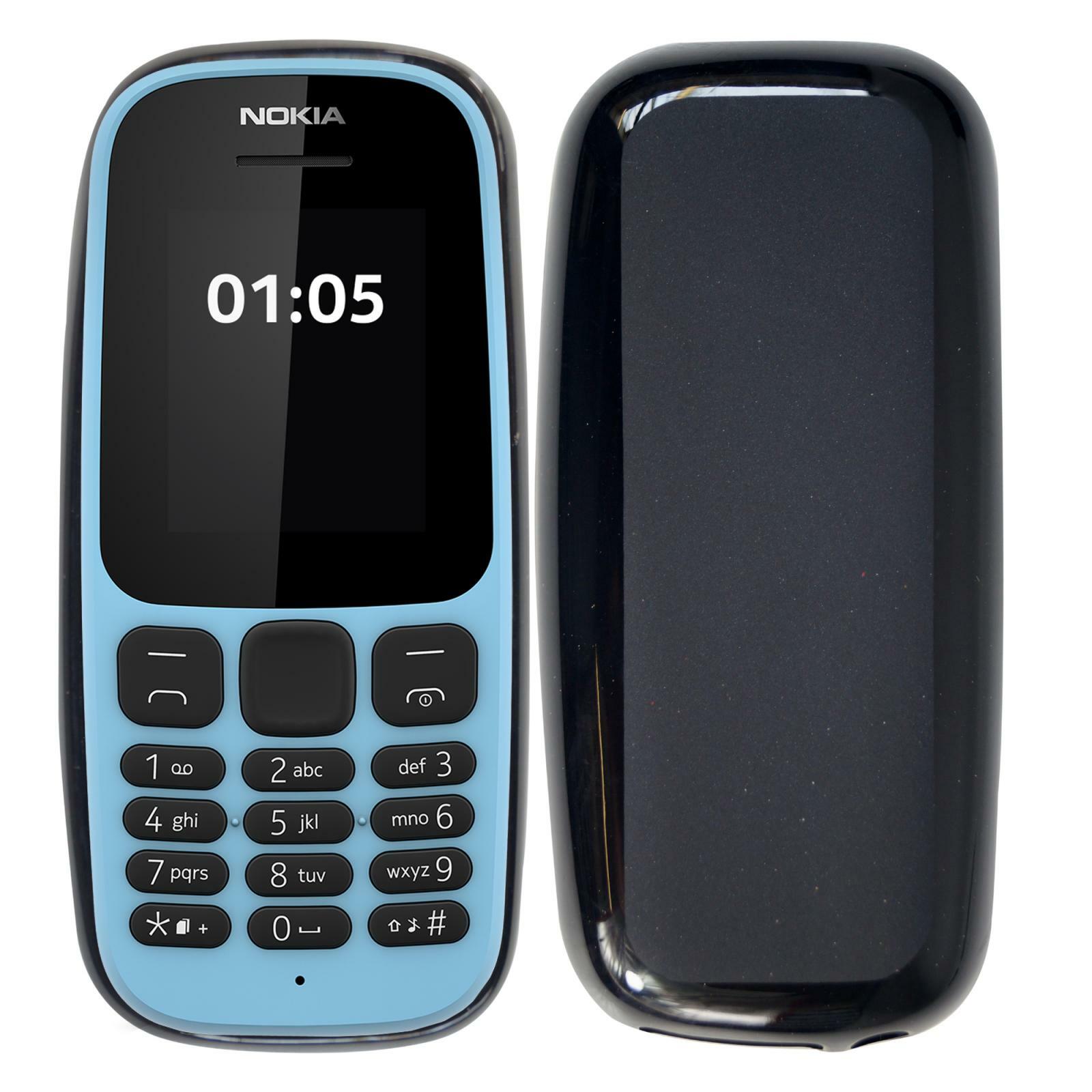 For Nokia 105 2017 TA-1010 New Genuine Black Clear Gel Rubber Phone ...