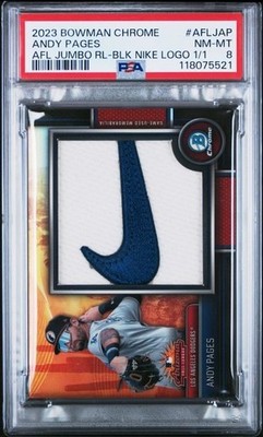 2023 Bowman Chrome Andy Pages AFL RC Rookie GU Jumbo Nike Logo Patch 1/ ...