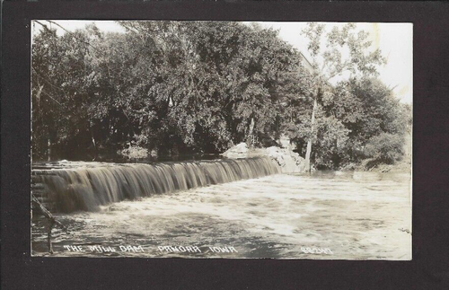 Panora Iowa IA c1939 RPPC Old Grain Mill in Trees, River Dam, Served ...