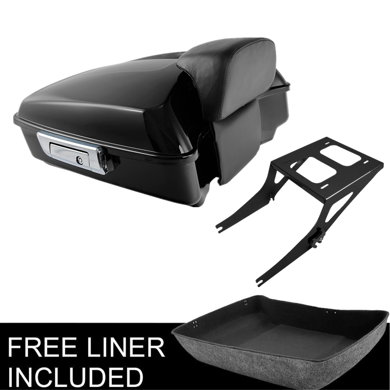 Chopped Trunk w/ Pad Mounting Rack Fit For Harley Softail Fatboy 2008 ...