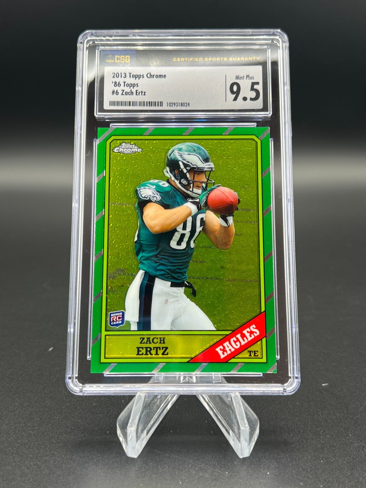 2013 Topps Chrome Zach Ertz Rookie Card '86 Topps Design CSG 9.5 MINT+ ...