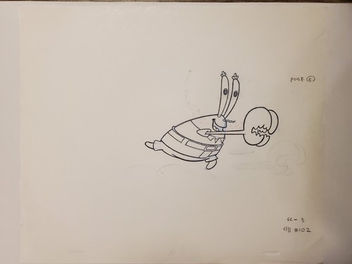 SPONGEBOB SQUAREPANTS ORIGINAL PRODUCTION CEL CELL DRAWING ANIMATION ...