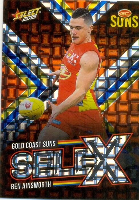 2018 AFL Select Footy Stars Card Selex SX45 Ben Ainsworth - Gold Coast ...