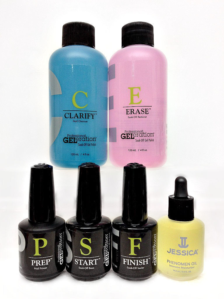 Jessica GELeration- Soak-off 6pc PREP+ START+ FINISH +OIL + CLARIFY+ ...