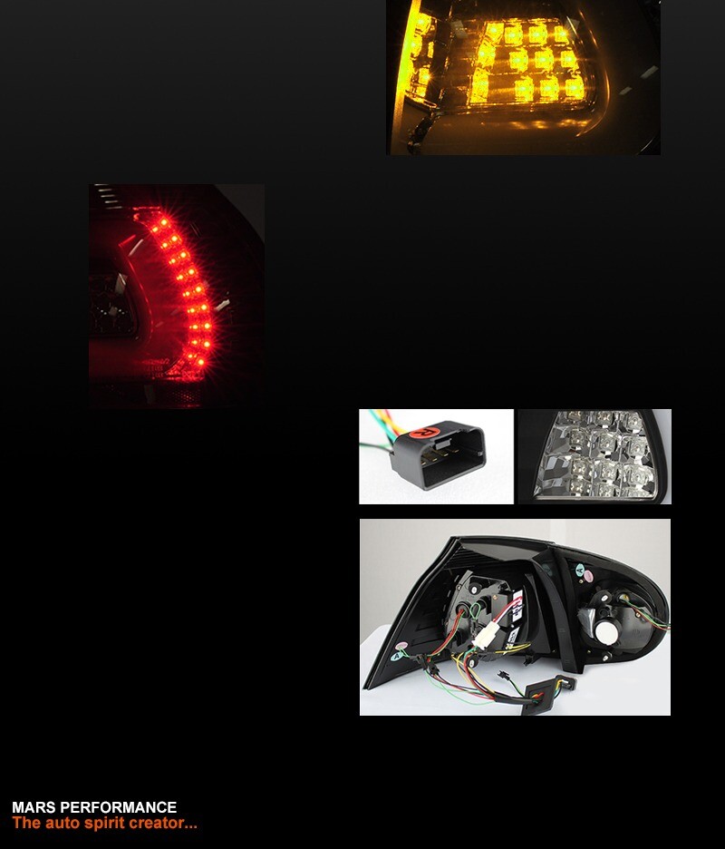 Black 3D Full LED Tail lights for VolksWagen VW Golf V 03-08 GTI GT R32 ...