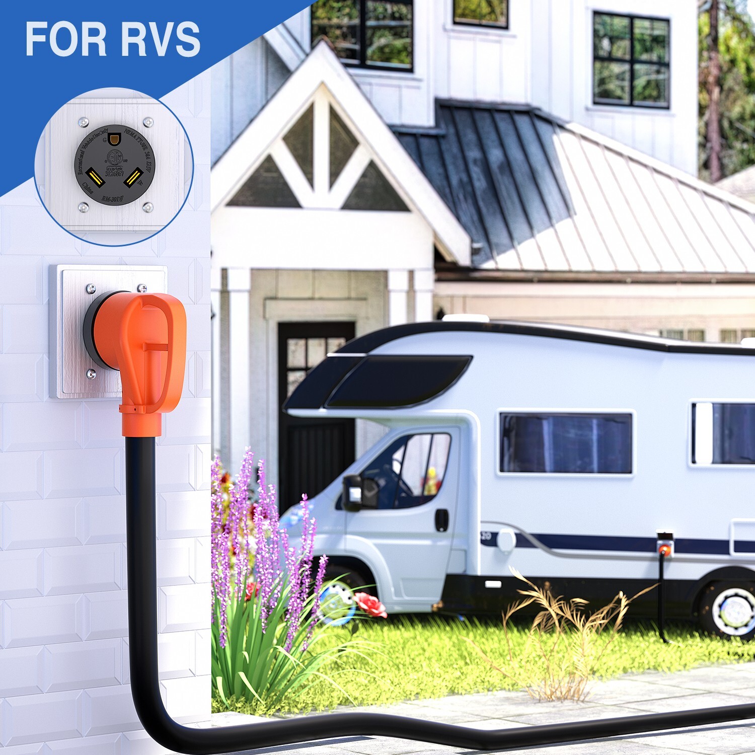 Nilight 30AMP RV Power Outlet 125V NEMA TT-30R Heavy Duty RV Receptacle ...