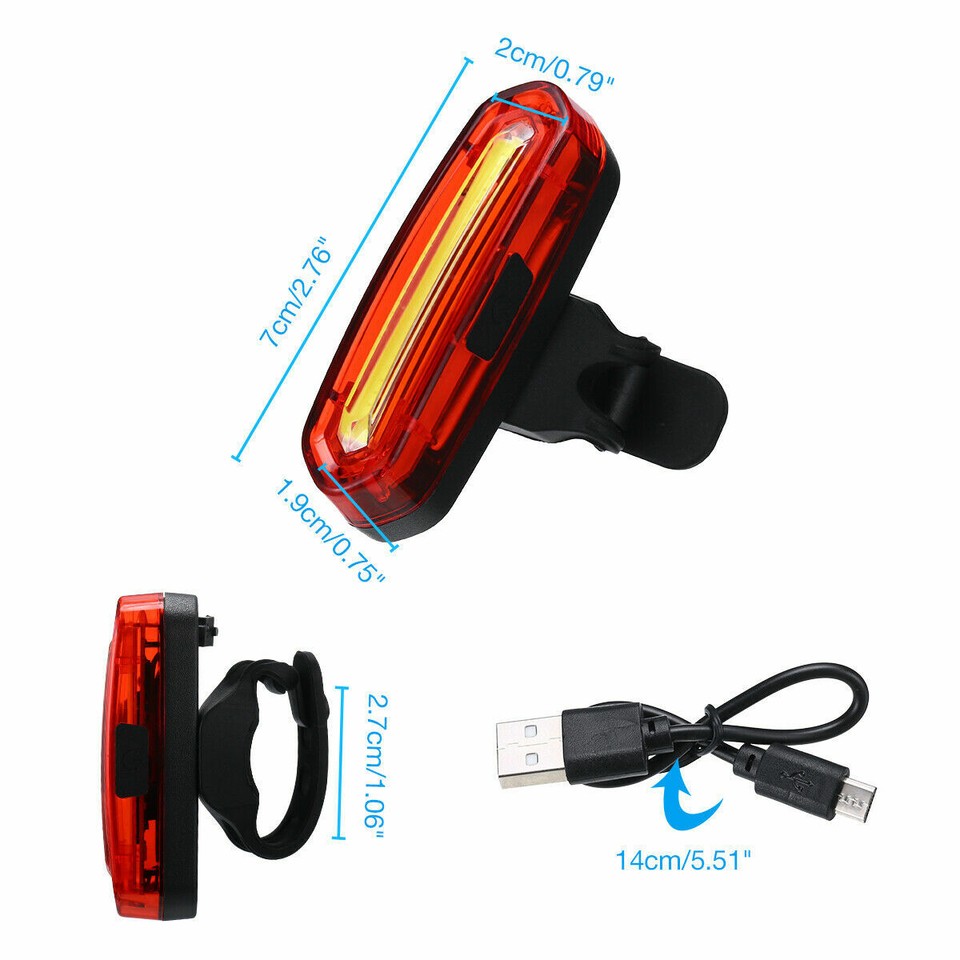 LED Bike Tail Light Rechargeable USB Bicycle Rear Cycling Warning Light ...