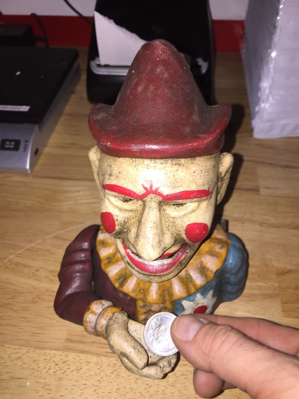Clown Circus Piggy Bank Collector Mechanical Patina Cast Iron METAL ...