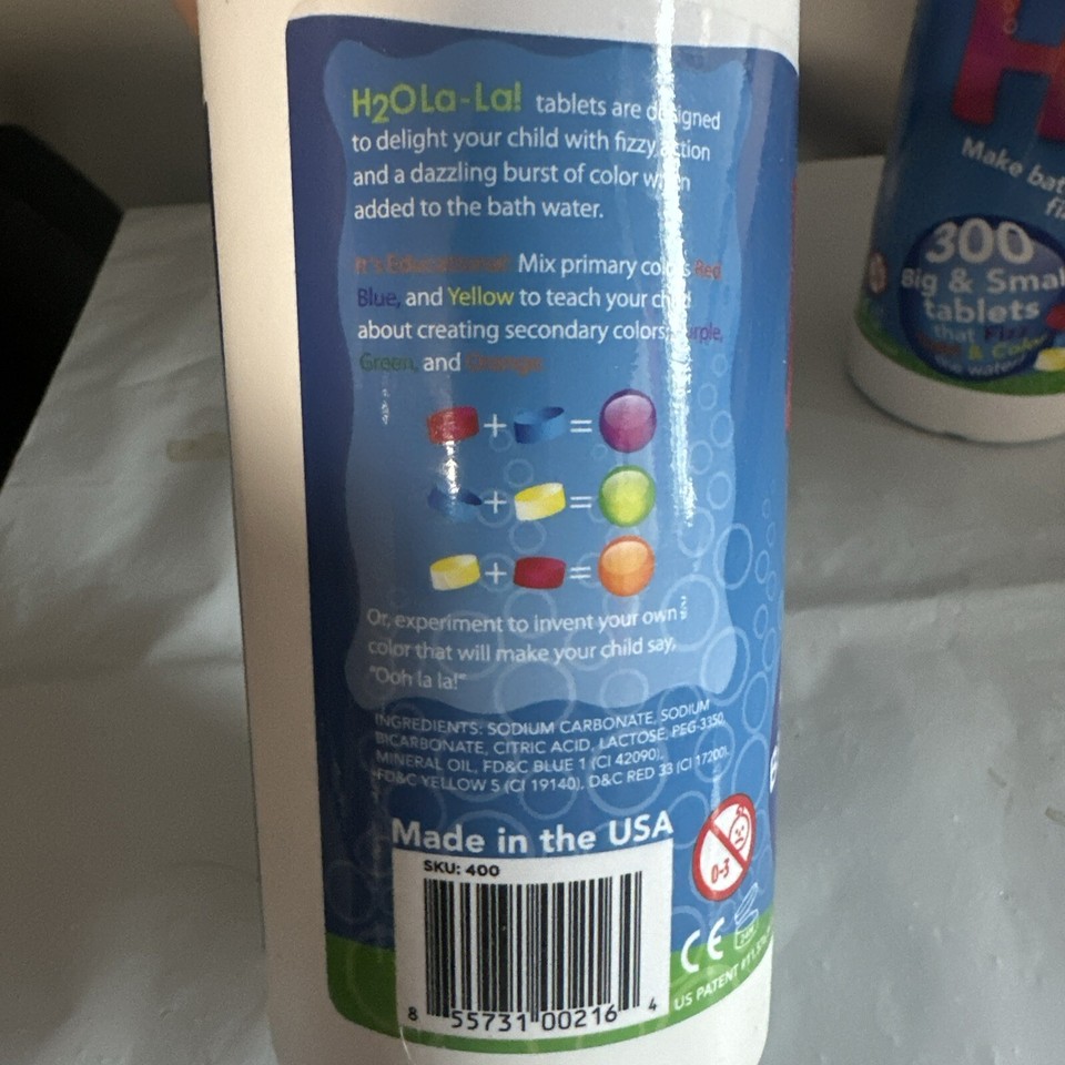 2 H2O 300 Bathtime fizzy colorful big and small tablets LA LA Color my ...