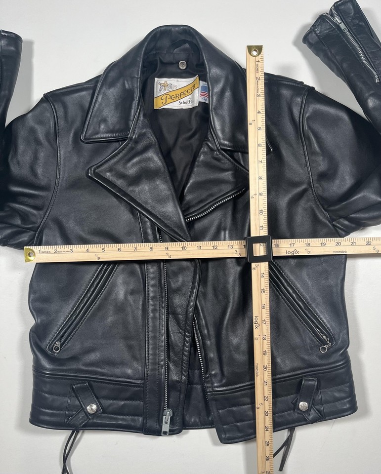 Schott Perfecto Jacket Mens 42 Leather Biker Motorcycle Made IN USA ...