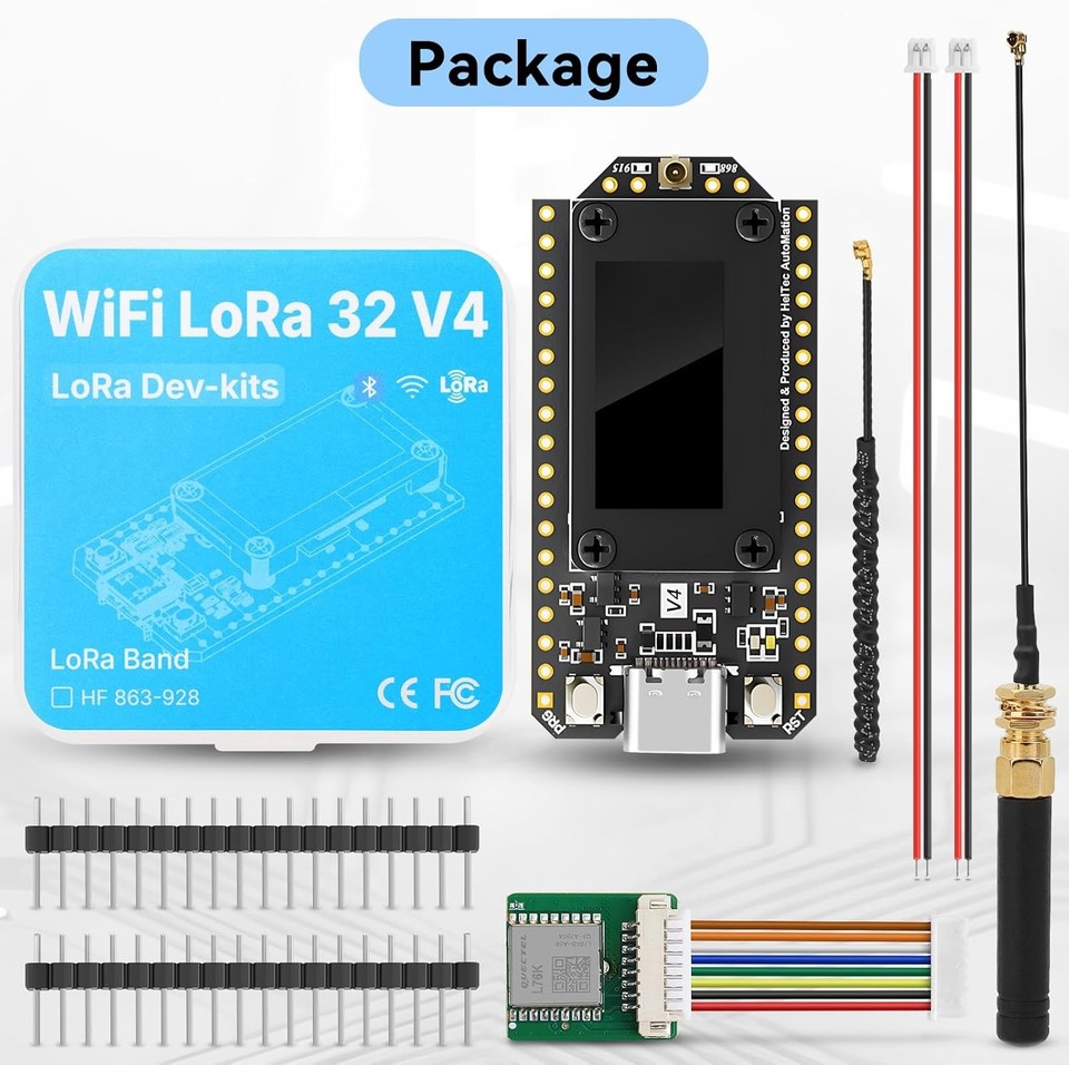Heltec LoRa V4 ESP32 Board 0.96" OLED SX1262+GPS Solar Display for ...