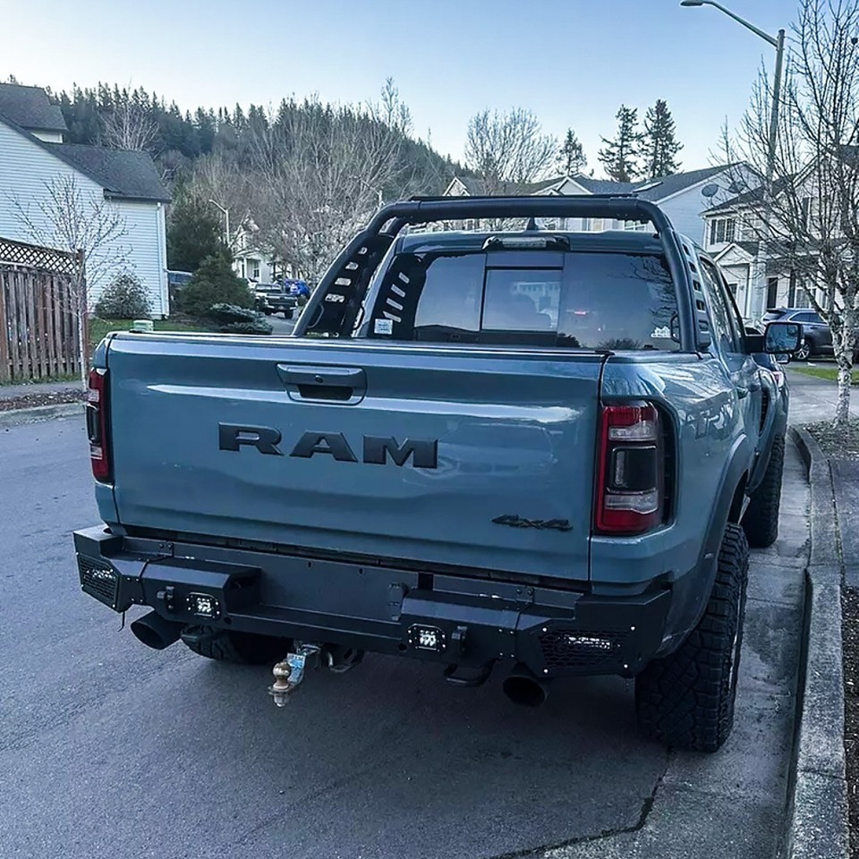 Vijay For 2019-2024 Dodge Ram 1500 Steel Rear Bumper With LED Lights ...