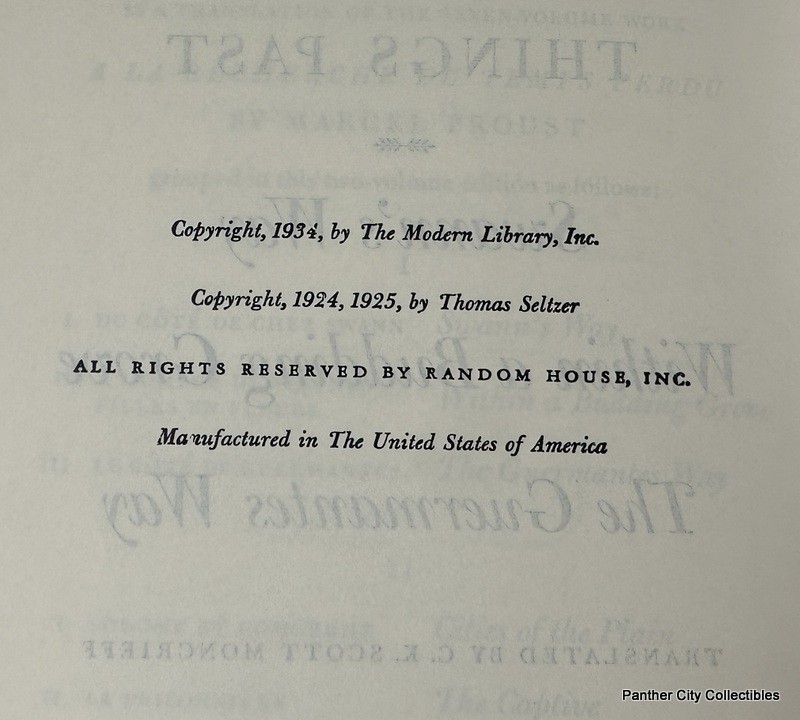 2v Box Set 1934 Remembrance Of Things Past Marcel Proust Swann's Way ...