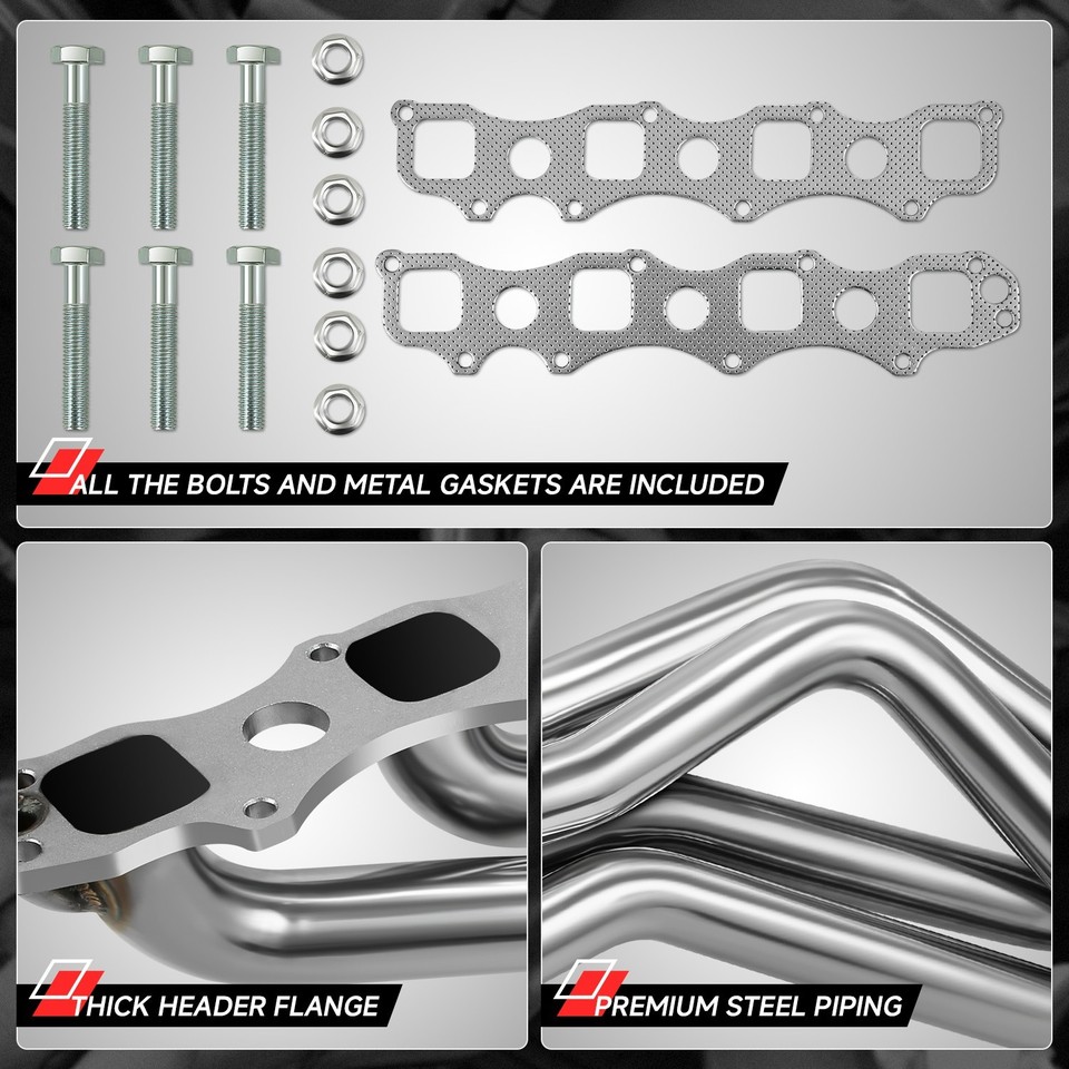 Fit 03-07 Ram 5.7L 4-1 Long Tube Headers & Reducer Collectors Exhaust ...