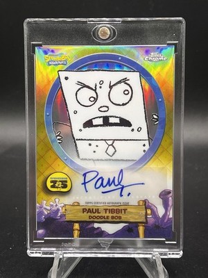 2025 Topps Chrome SpongeBob Paul Tibbit Doodle Bob Auto Signed ...