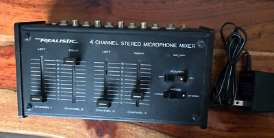 Realistic 4 Channel Stereo Microphone Mixer 32-1105A with AC Adaptor | eBay