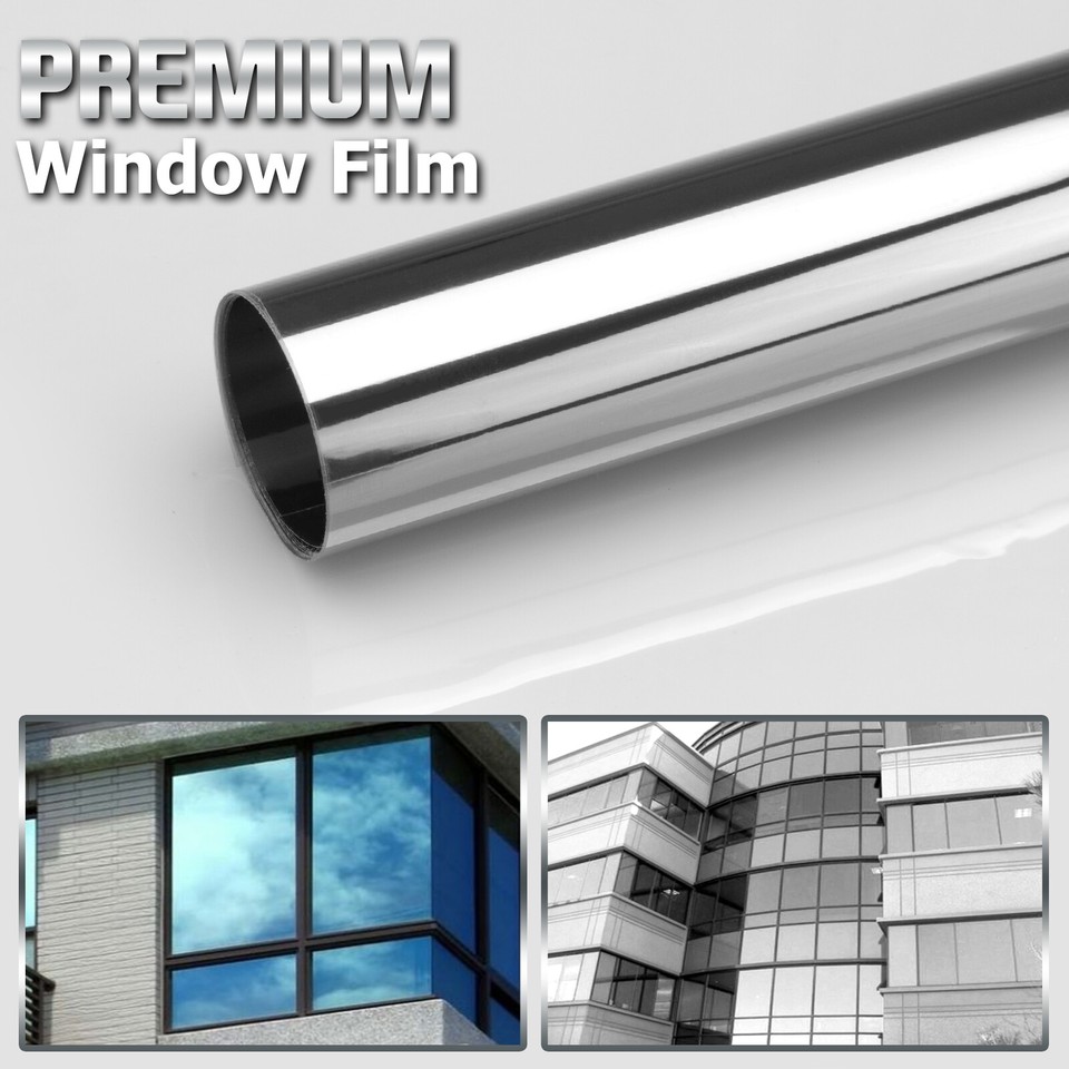 Window Tint One Way Mirror (Chrome Style ONLY) UV Heat Reflective Home ...