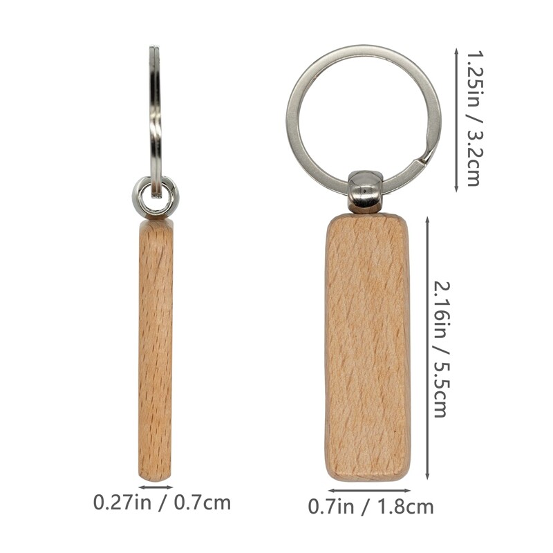 WoBlank Wooden Key Chain Wood Blanks for Keychains 20 Pack (Width:0.7 ...
