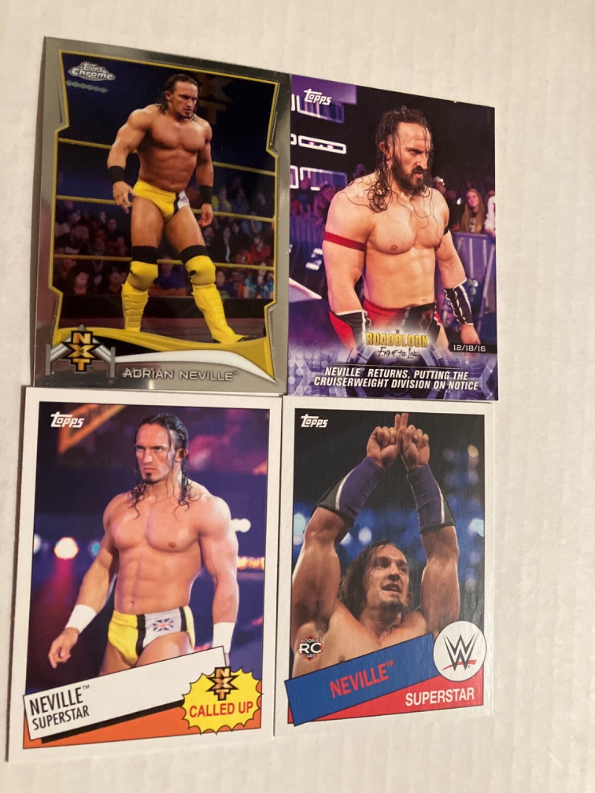 4 Neville topps wwe WRESTLING CARDS 1 nxt chrome rookie 1 topps rookie ...