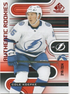 22-23 2022-23 SP Game Used Cole Koepke ROOKIE RED SPGU #207-Lightning ...