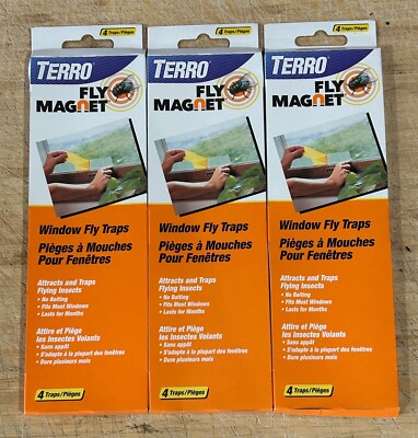 Terro Fly Magnet Window Fly Traps 4 Pack (Lot of 3) | eBay