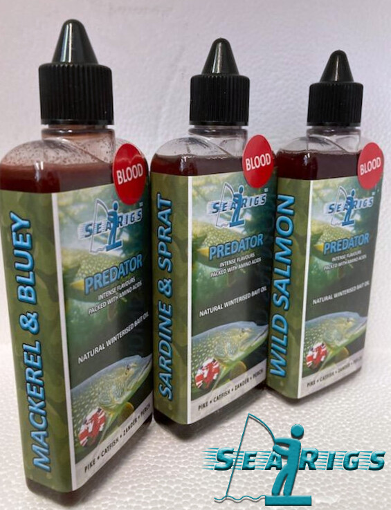 SEARIGS™Blood Red Fish Oil 3 x 125ml Dead Bait Attractant Pike, Catfish ...