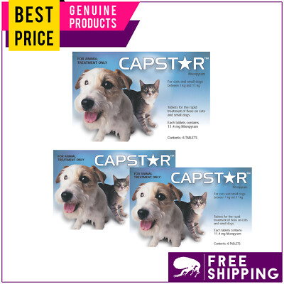 Capstar for Small Dogs and Cats 0.5 to 11 Kg Blue 6,12 Doses Flea ...